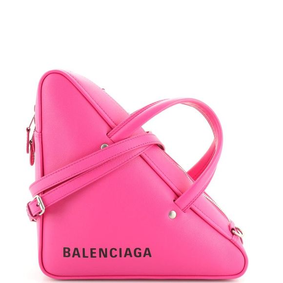 Balenciaga | Bags | Balenciaga Triangle Duffle Bag Leather Small Pink ...